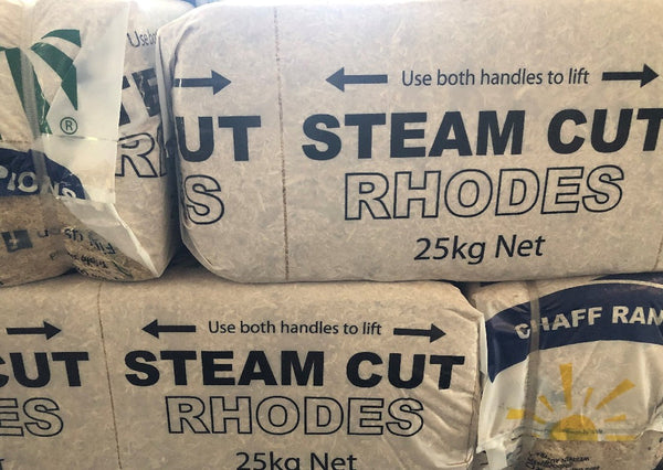 Western Hay Chaff Compressed Plastic Cube Rhodes - Oakford Stockfeeds